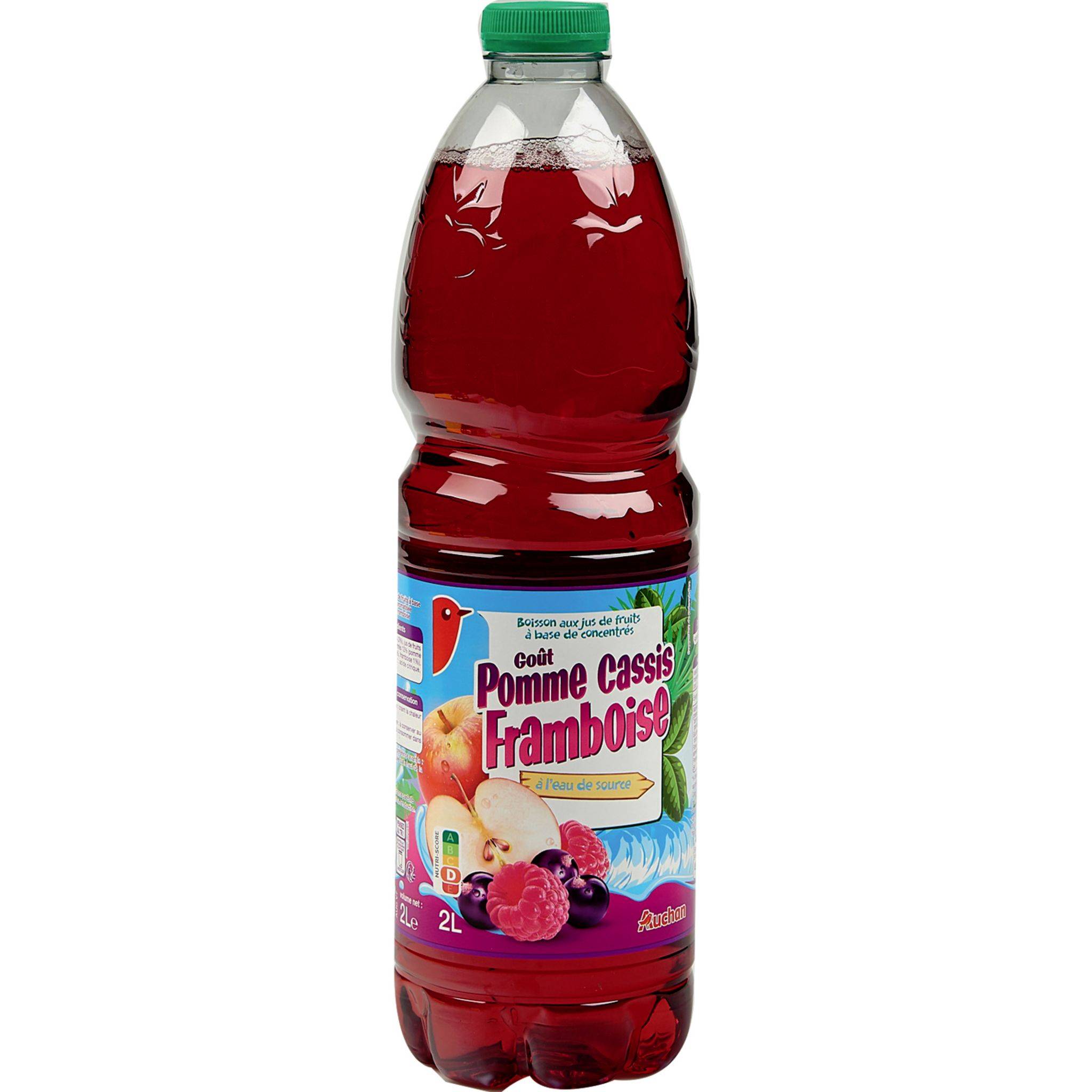 Auchan - Boisson aux jus de fruits pomme, cassis et framboise 2L