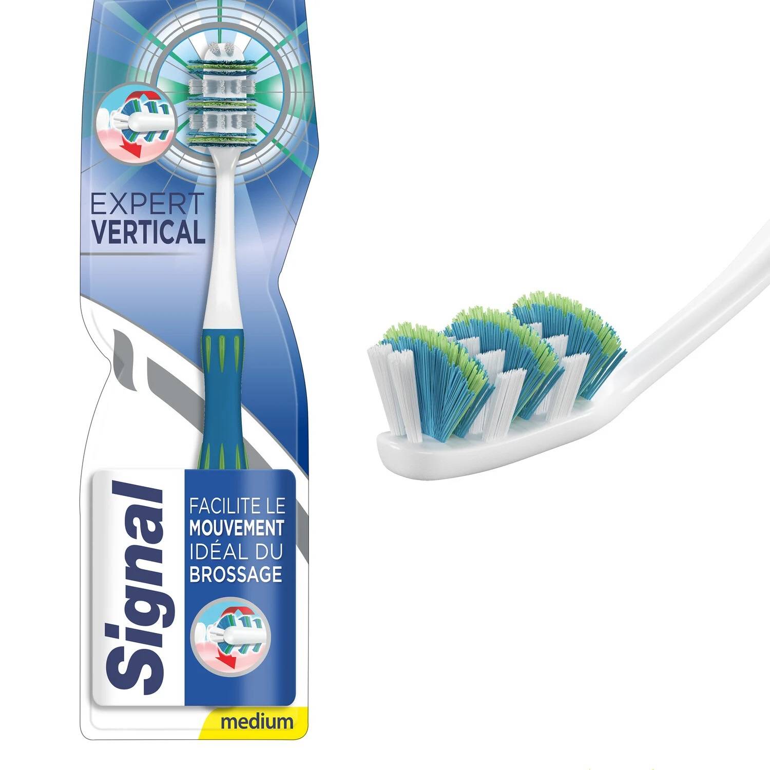 Auchan - Brosse à dents Expert Vertical Medium