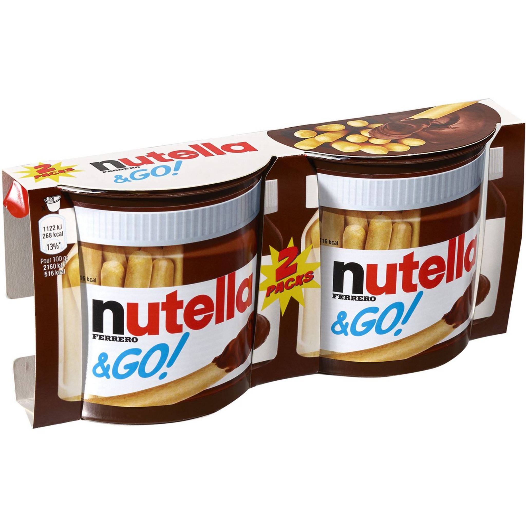 Auchan - Biscuits nutella & go x2 104g