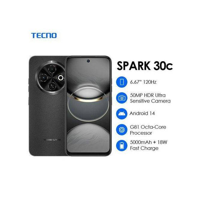 Auchan - Spark 30C - 6.67" - 8/256 Go - 50 Mpx - Noir - 12 Mois de Garantie