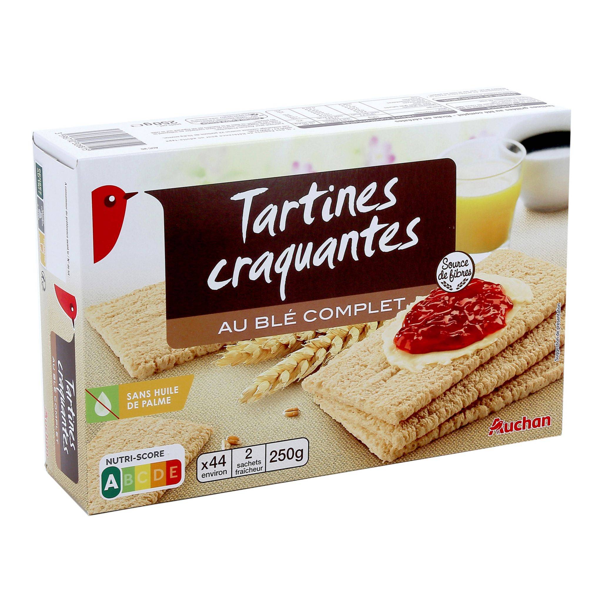 Auchan - Tartines craquantes au blé complet 250g