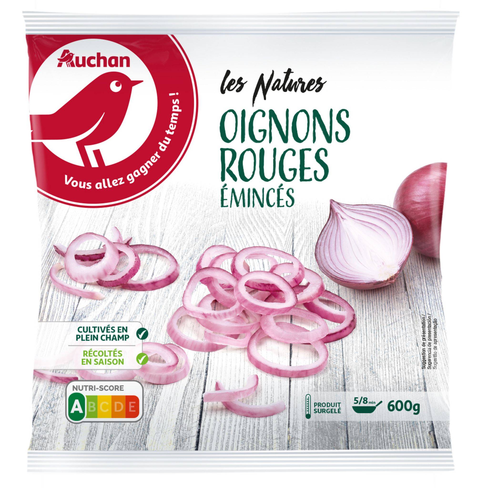 Auchan - Oignons rouges émincés