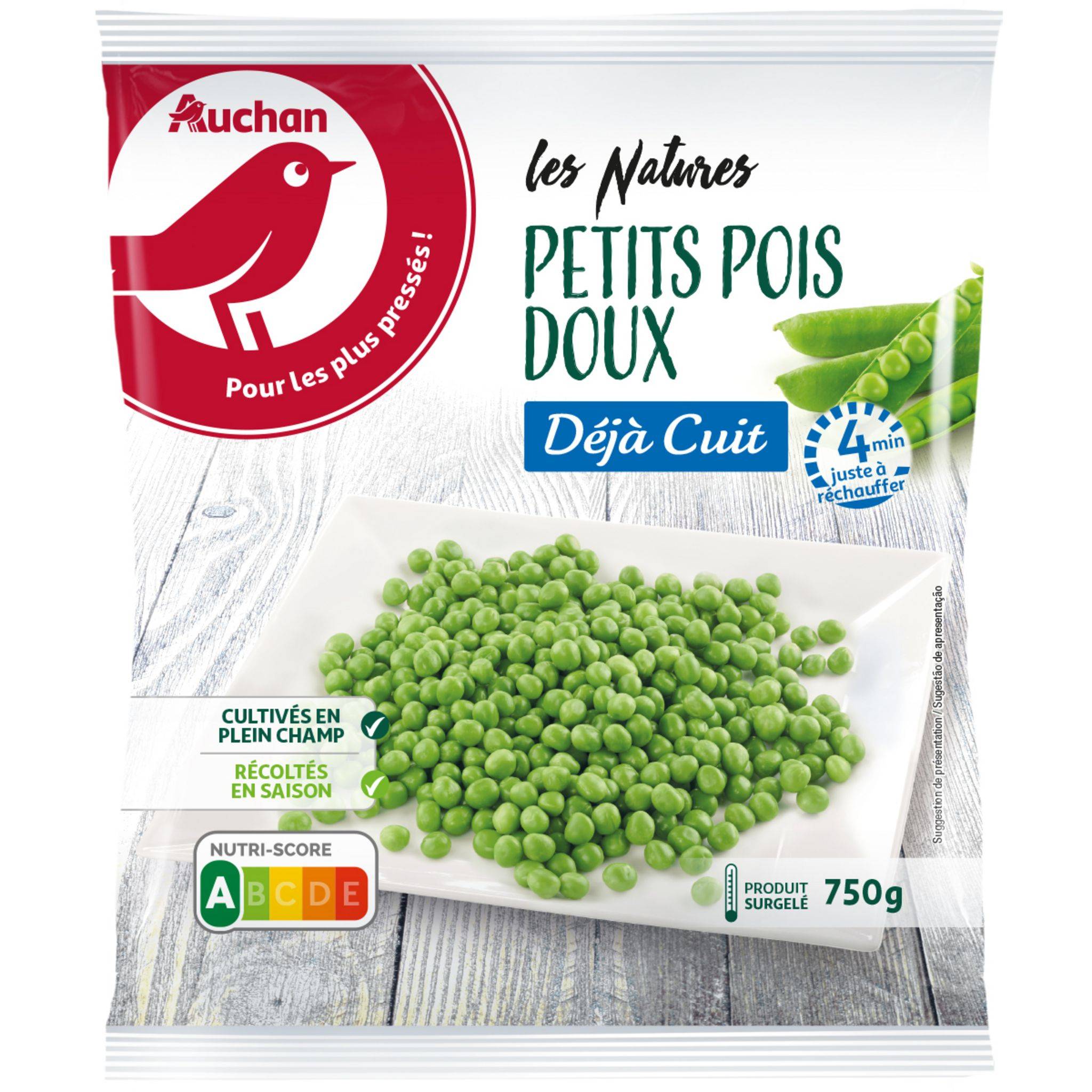 Auchan - Petits pois doux déjà cuit 750g