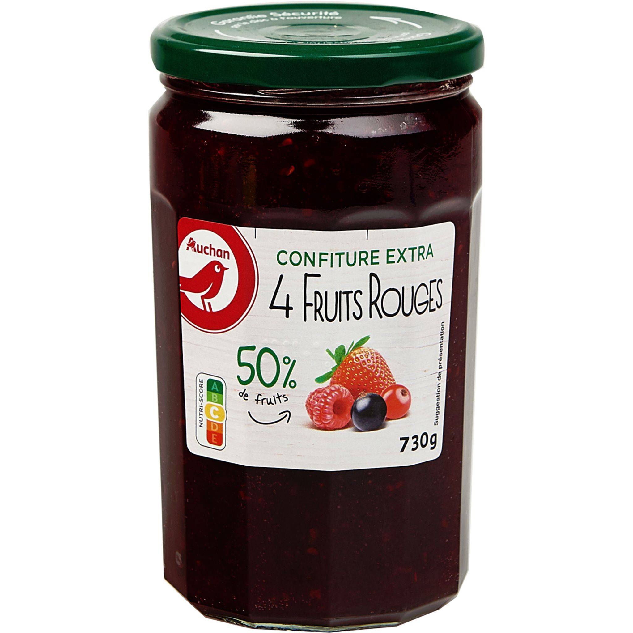 Auchan - Confiture extra 4 fruits rouges 730g