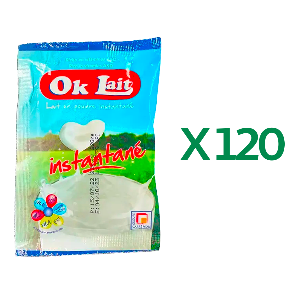 Auchan - Lait en sachet 22g - Lot de 120